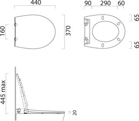 GSI MODO WC sedátko Soft Close duroplast chrom bílá MS98C11