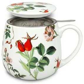 Könitz My Favourite Tea Porcelánový hrnek se sítkem s pokličkou Rose 420 ml