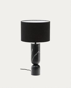 Černá mramorová stolní lampa s textilním stínidlem (výška 57 cm) Vex – Kave Home
