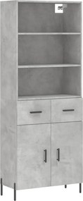 Skříň highboard betonově šedá 69,5x34x180 cm kompozitní dřevo 3200525