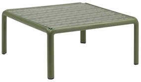 OnaDnes -20% Nardi Zelený plastový zahradní konferenční stolek Komodo Tavolino Vetro 70 x 70 cm