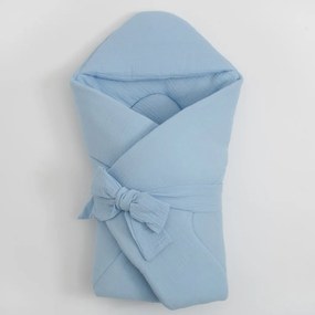 Mušelínová zavinovačka s kapucí New Baby modrá Barva: modrá