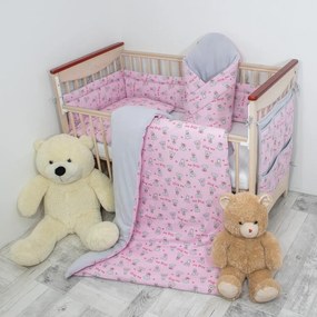 ESITO Mantinel do postýlky Teddy bears 28 x 180 cm Růžová