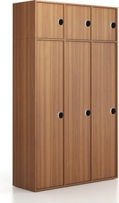 Nástavba pro skříně FRAME, 3x dveře, 1299 x 450 x 427 mm, kódový zámek, ořech