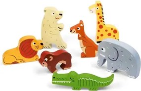 JANOD Vkládačka ZOO Chunky / Dřevěná vkládačka / 7 dílků / od 12 měsíc