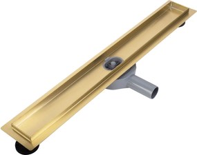 Rea Neox Pro, odtokový žlab 60 cm s rotačním sifonem, zlatá matná, REA-G2743