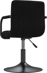 vidaXL Otočné jídelní židle 4 ks samet [3087916] Barva: Černá