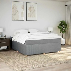 Box spring postel s matrací světle šedá 180 x 200 cm textil 3285588