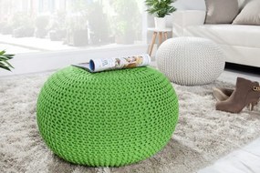 Pouf Leeds 50 cm zelená pletená židle