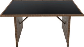 Zahradní ratanový set, světle hnědá/černá, MADUL