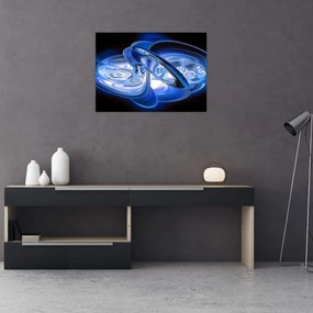 Modrý abstraktní obraz (70x50 cm)