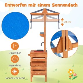 Costway Bahenní kuchyňka pro dětskou kuchyňku Kidner dřevěná s výškově