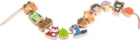 TEDDIES Provlékačka Lesní zvířátka / 13 dílků / Dřevo / 18m+