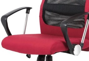 Autronic Kancelářská židle Kancelářská židle, bordó látka, černá MESH, houpací mech, kříž chrom (KA-V206 BOR)