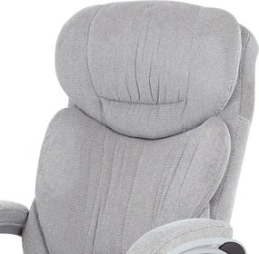 Kancelářská židle, látka, houpací mechanismus, kříž plast stříbrný – opěrák 90°–180° Šedá