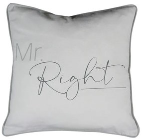 Šedý polštář Mr.Right - 45*10*45cm
