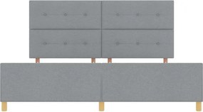 Rám postele s čelo Světle šedá 200 x 200 cm textil 3344753
