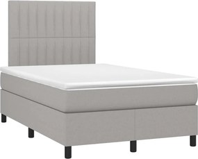 Box spring postel s matrací světle šedá 120 x 200 cm textil 3141921