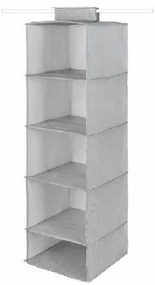 Compactor Organizace šatníku - Závěsný organizér 30x30x105 cm, 5 přihrádek, šedá RAN10166