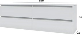 TV stolek 520/1600/2x2Z nymfea alba Idea