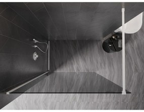 Mexen Kioto-X, sprchová zástěna 140 x 200 cm, 10mm šedé sklo, bílý profil, 800-140-101-20-40-X