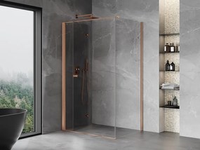 Mexen Mist-F T, 1-křídlý ​​skládací sprchový kout levý 75 x 85 cm, průhledný, broušená měď - 8A6T-075-085-65-00-L