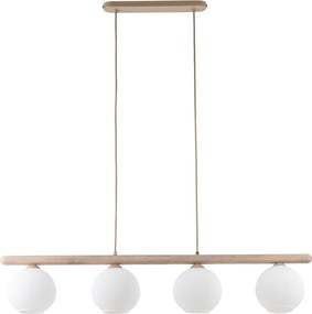 TK Lighting Závěsný lustr Virlo s dekorem dřeva pro žárovku 4x E14 TK11080