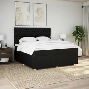Box spring postel s matrací černá 180x200 cm textil 3294444