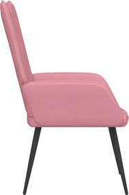 Relaxační křeslo růžové samet 327681