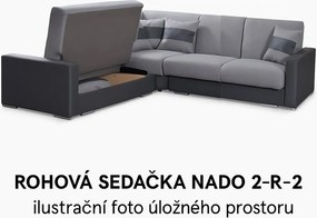 Rozkládací rohová sedačka NADO 230x230 univerzální světle šedá / tmavě šedá