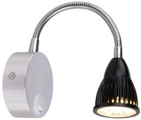 CLX Nástěnná LED lampička k posteli ROMEO, 3W, teplá bílá, černá 21-43733
