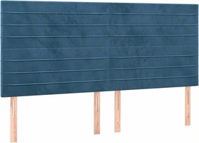 Box spring postel s matrací tmavě modrá 200x200 cm samet 3129295