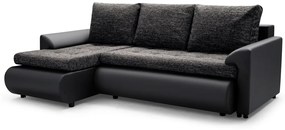 Casarredo - Komfort nábytek Rohová sedací souprava KONRADA rozkládací s úložným prostorem, Soft 11/Lawa 17 | Umístění rohu: roh na levé straně (viz obrázek)
