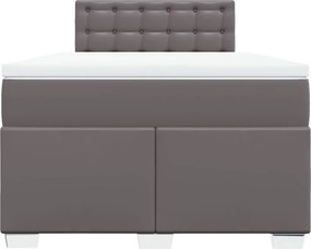 Box spring postel s matrací šedá 120x190 cm umělá kůže 3288414