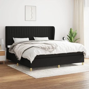 Box spring postel s matrací černá 200x200 cm textil,  3128711