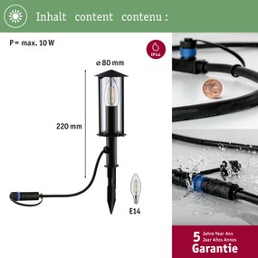 Paulmann 94323 Plug&Shine, venkovní sloupkové svítidlo 2W LED, antracit, výška 22cm, IP44