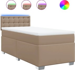 Box spring postel s matrací cappuccino 100x200 cm umělá kůže 3288411
