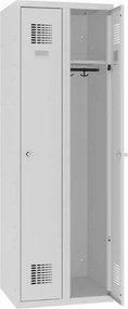 MALOW Šatní skříň kovová Sum 320 W šířka 600 mm [světle šedá, světle šedá, uzávěr pro visací zámek]