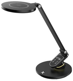 Černá stolní lampa LED s displejem ARTIS