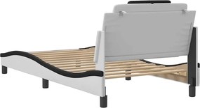 Rám postele Viana bez matrace bílý a černý 100 x 200 cm umělá kůže 3208081