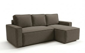 Rozkládací oboustranná sedací souprava do L SMART BOUCLE 232x143 cm, šedohnědá