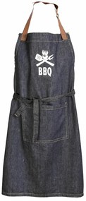 Zástěra kuchyňská, Jeans BBQ, šedomodrá