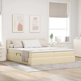 Postel s úložným prostorem Krémová 180 x 200 cm Umělá kůže 3370941