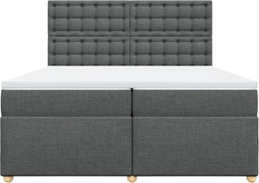 Box spring postel s matrací tmavě šedá 200x200 cm textil 3293702