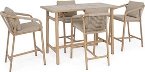 BIZZOTTO Zahradní barový set židlí a stolu KALIMERA hnědý 8051836779006