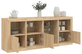 Příborník s LED osvětlením dub sonoma 164 x 37 x 67 cm 3209053