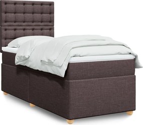 Box spring postel s matrací tmavě hnědá 90x190 cm textil 3291152