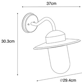 Rustikální venkovní nástěnné svítidlo starožitné zlato IP44 - Kansas