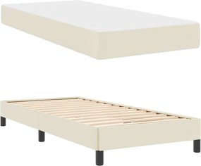 Rám postele s matrací Krémová 80 x 200 cm textil 3398600