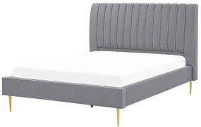 Sametová postel 140 x 200 cm šedá MARVILLE Beliani
